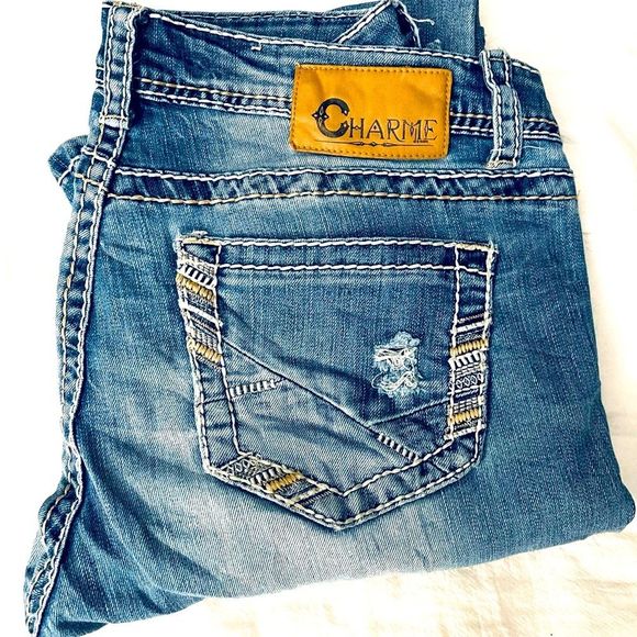 Charme | Jeans | Charme Embellished Distressed Bootcut Jeans | Poshmark